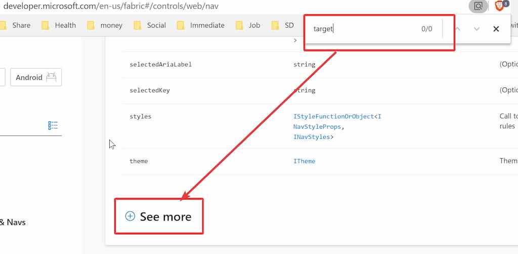 Opening a new tab from Office UI Fabric Nav